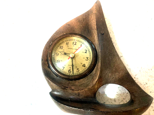 Vintage Resin Quartz Sail Boat Desk Clock | eBay