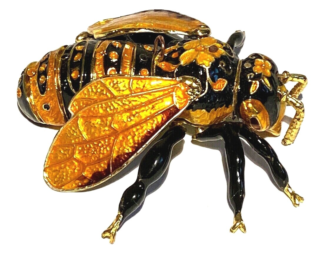 LARGE ARTICULATED ENAMEL BUMBLE BEE FIGURE SCULPTURE … - Gem