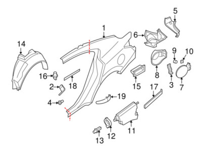 G8117-9N0MA Nissan Extension-rear fender, lh G81179N0MA, New Genuine ...