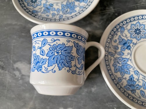 Turkish Coffee Gift Set of 6 | 12 Pieces, Floral Blue Motifs Porcelain ...
