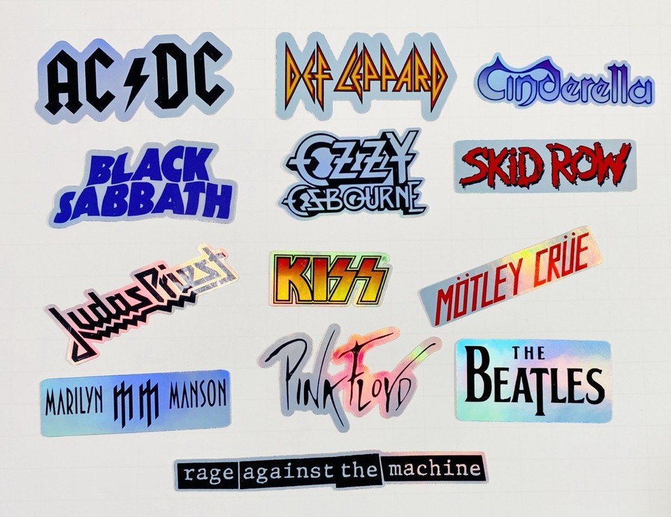 50 Large Classic Rock Stickers 50s 60s 70s 80s 90s Rock & Roll ...