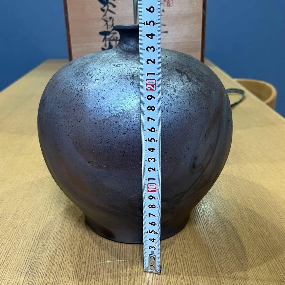 Tamba Kiln Gen Sato Vase 20cm Ceramic Flower Pot Used Interior Decor ...