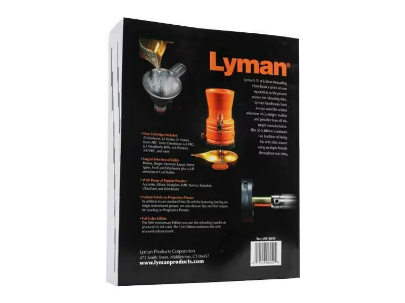 Lyman 51St Edition Reloading Handbook Soft Cover Evolution Of Reloading ...
