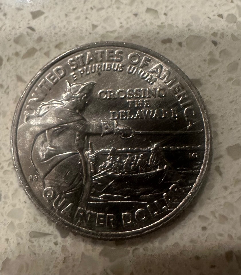 2021 D Crossing the Delaware Quarter, DDO, DDR, Die Chips near 'Trust ...
