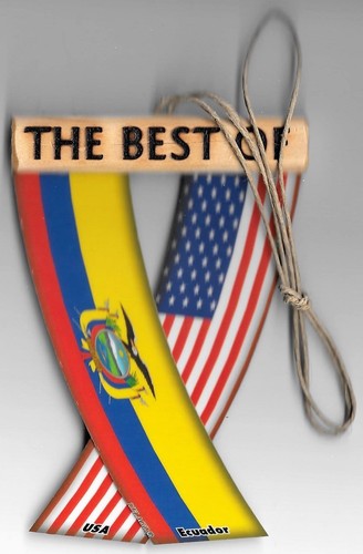 Rear view mirror car flags Ecuador and USA unity flagz for inside the ...
