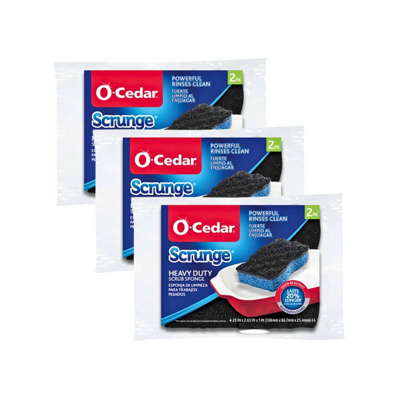 O Cedar Scrunge Scrubber Sponge Heavy Duty No Scratch - 6 Ct - Pack of ...