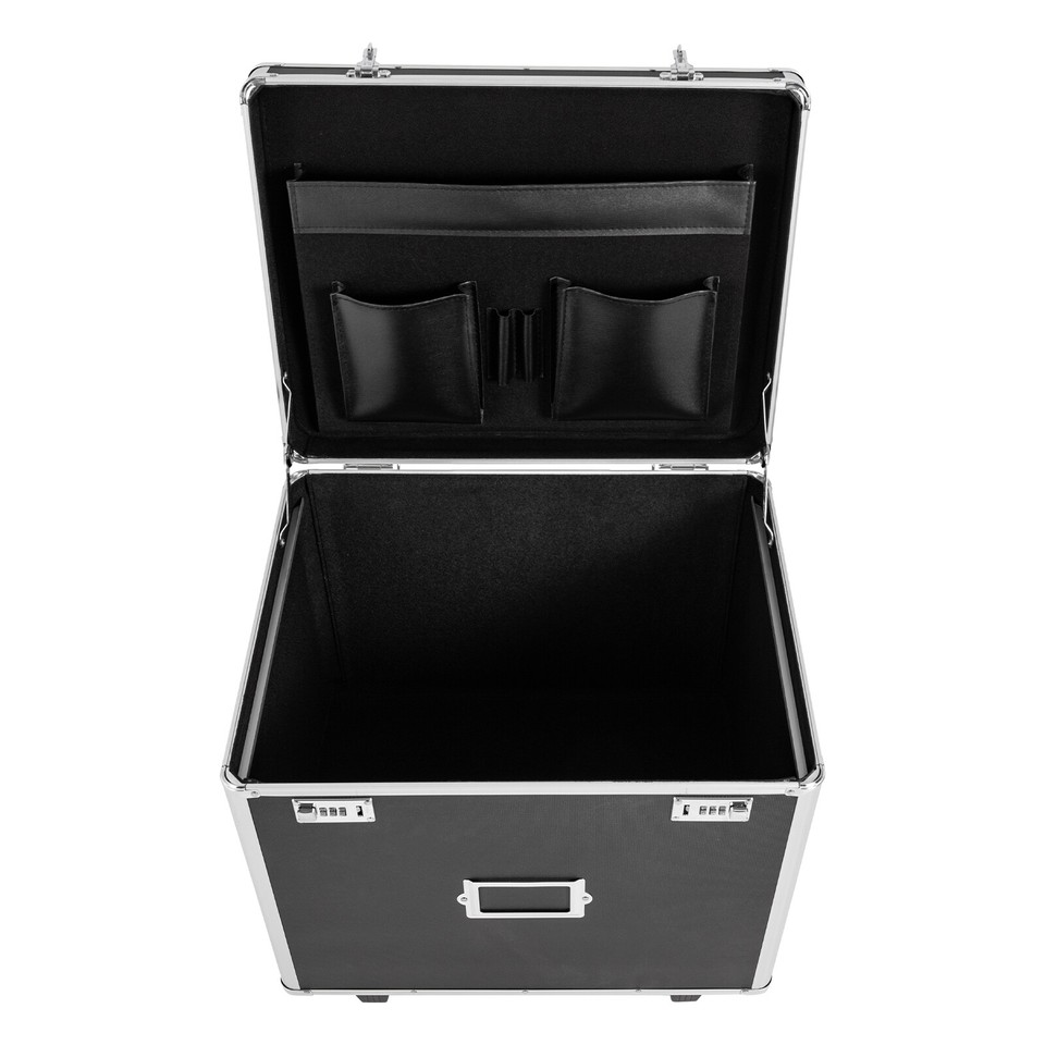 Locking Mobile Business Case, Aluminum Alloy File Lock Box, Hand pull ...