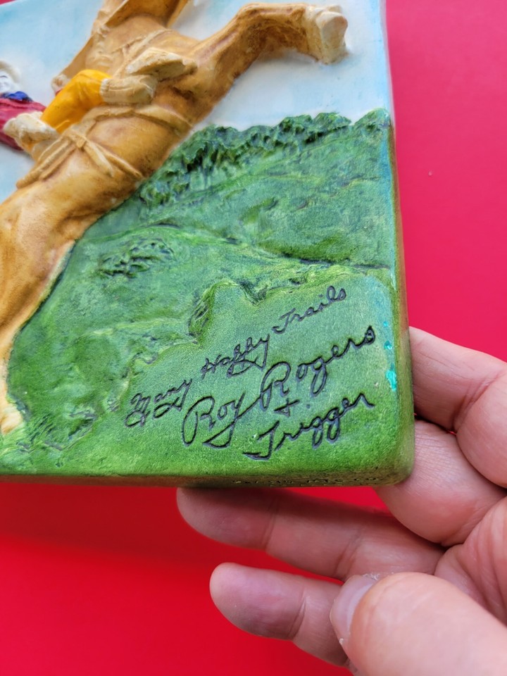 ROY ROGERS & TRIGGER 'MANY HAPPY TRAILS' PROTOTYPE Plaster Plaque RARE ...
