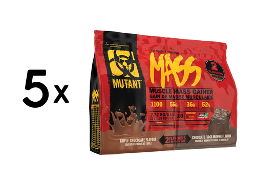 5 x Mutant Mutant Mass Dual Chamber Bag (2720g) Triple Chocolate (17,65 ...