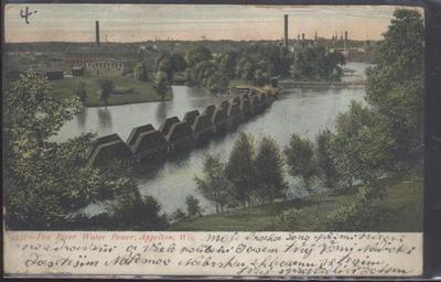 Postcard APPLETON,Wisconsin/WI FOX RIVER WATER PLANT & RAILROAD BRIDGE ...