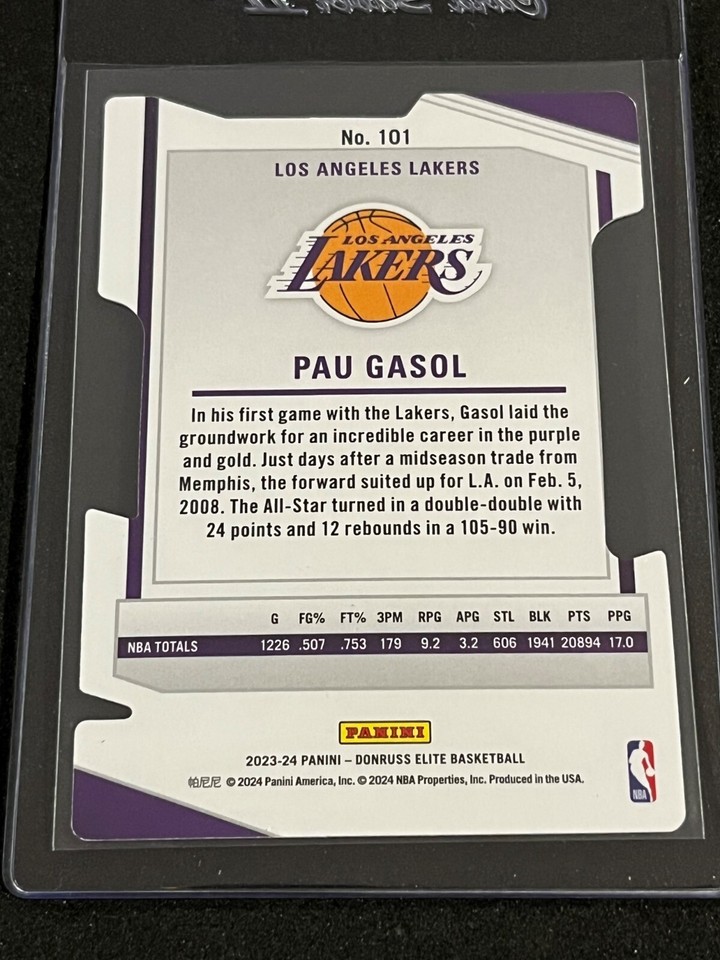 2023-24 Panini Donruss Elite Pau Gasol Red Die-Cut 15/84 #101 - LA ...
