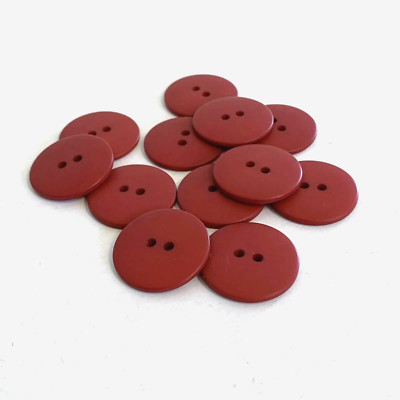 24 Buttons Matte Dull Red Plastic 2-Hole Sew Through Sewing 22 mm #RE2 ...