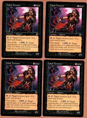 MTG Magic The Gathering 4x Cabal Torturer - Torment (TOR) Playset Black ...