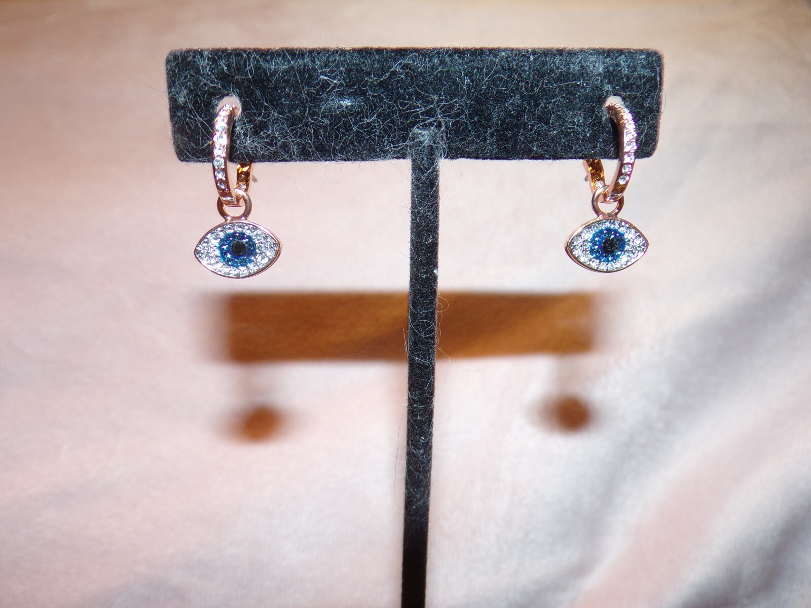 NIB SWAROVSKI #5425857 Symbolic Hoop Evil Eye Drop Earrings PE Rose ...