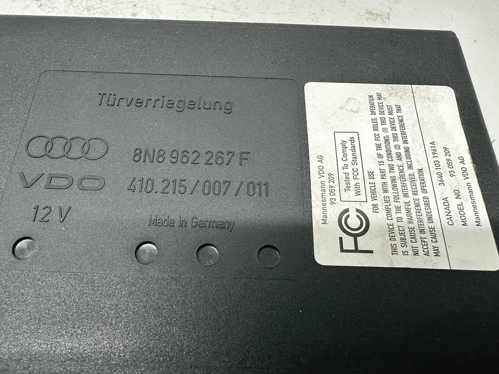 04-06 Audi MK1 TT Coupe CCM Comfort Control Unit Module 8N8 962 267 F ...