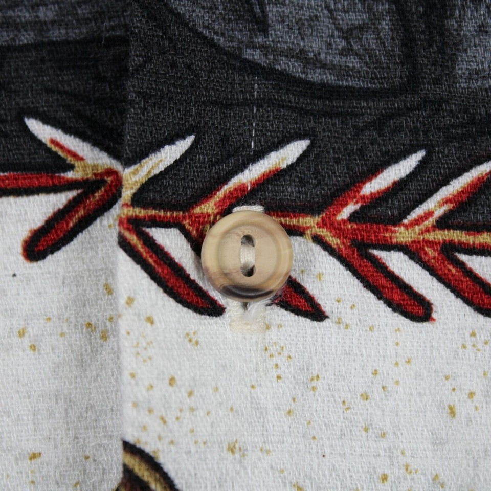 RJC Ltd Outrigger Canoe Barkcloth Hawaiian Aloha Shirt Lg Paddles | eBay