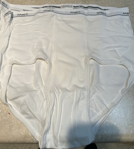 Lot Of Two (2) 2007 Hanes Cotton Full Cut White Briefs Size XL (40-42 ...