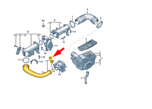New Volkswagen BEETLE A5 Air Pressure Pipe 03C145673M | eBay