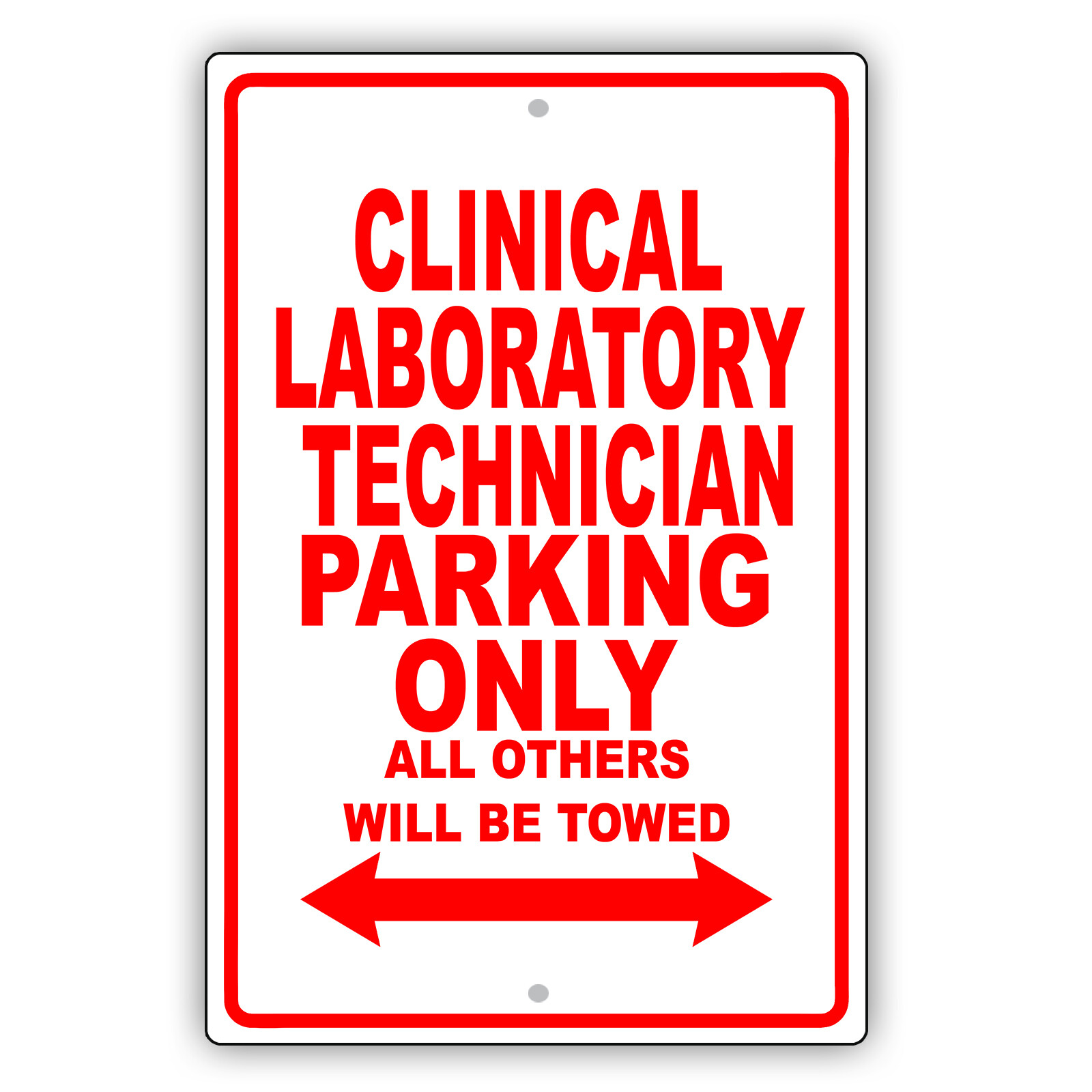 Clinical Laboratory Technician Parking Only Gift Garage Aluminum Metal ...