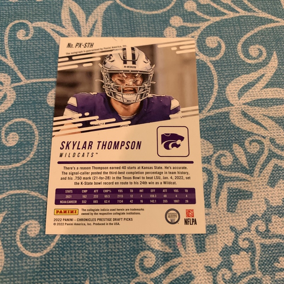 2022 Chronicles Prestige Draft Picks Skylar Thompson AUTO Rookie RC ...