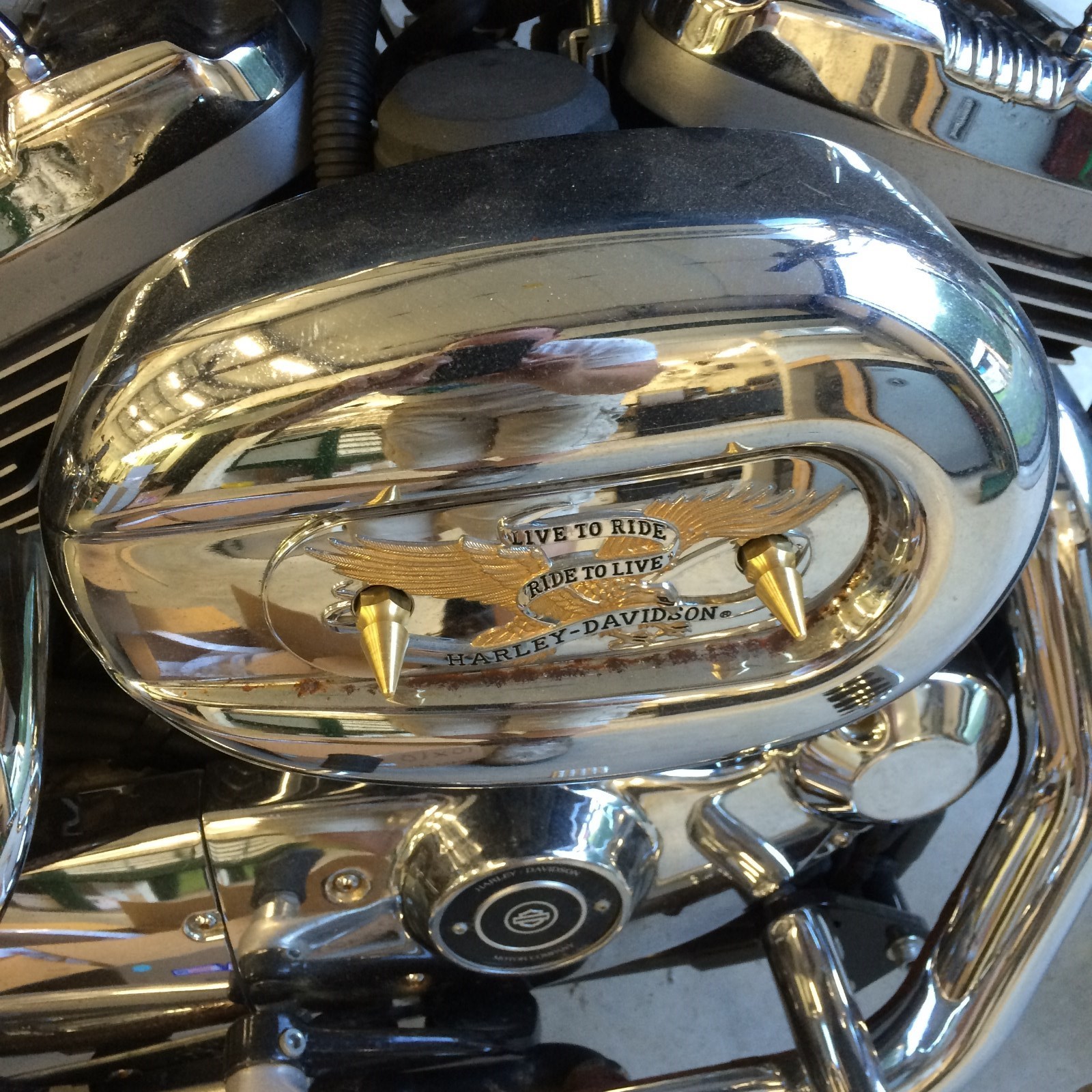 SPORTSTER BRASS SPIKE AIR CLEANER BOLTS harley hd 1200 883 filter xl ...