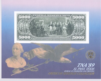 BEP Souvenir Card B 125 - TNA `89 1918 $5000 Federal Reserve Note | eBay
