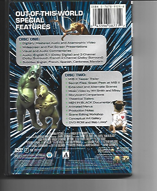 MEN IN BLACK MIB DVD WILL SMITH TOMMY LEE JONES | eBay