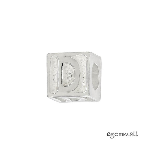 1 Sterling Silver Alphabet Initial Letter Cube Charm Bead Fit European ...