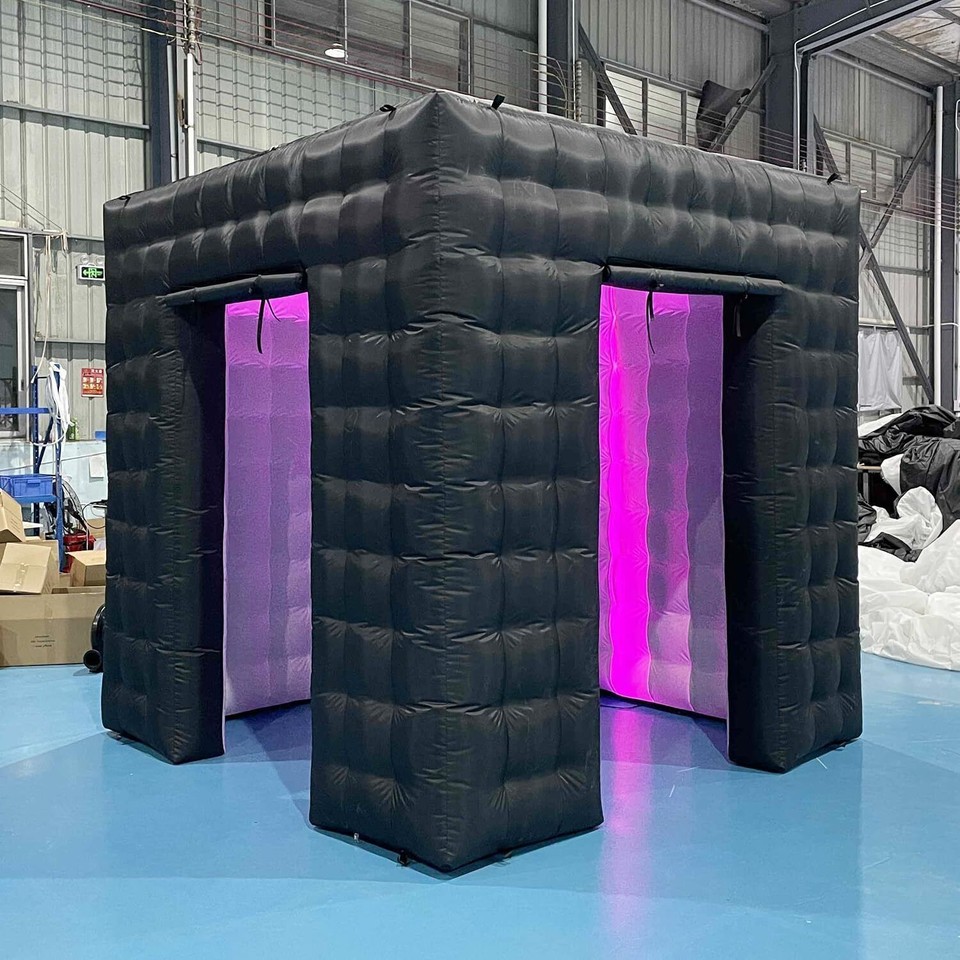 LED 360 2 Doors Photo Booth Enclosure Inflatable Backdrop Inflatable ...