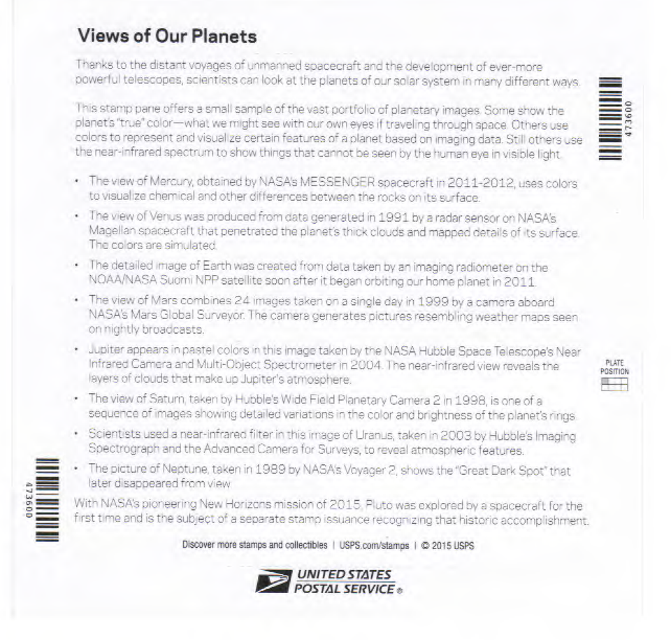 Views of Our Planets sheet of 16 stickers US forever .63 ea | eBay