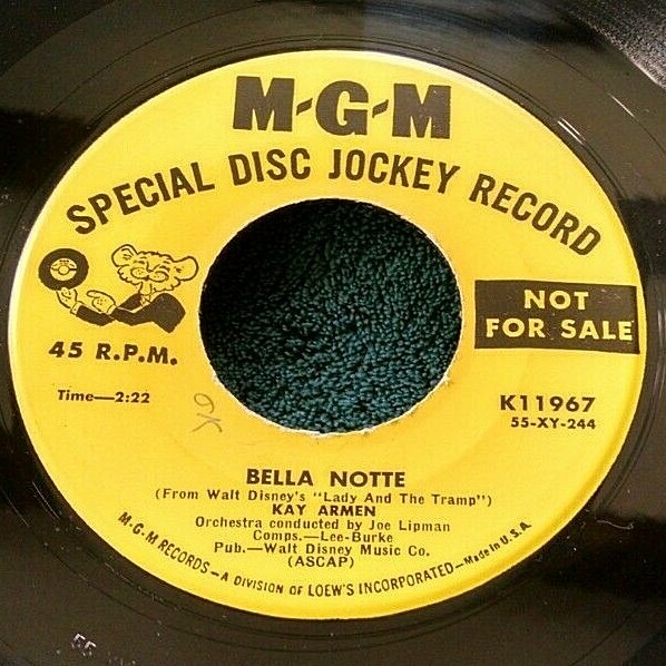 Kay Armen - Bella Notte/La La Lu 45 MGM K11967 from "The Lady and the ...