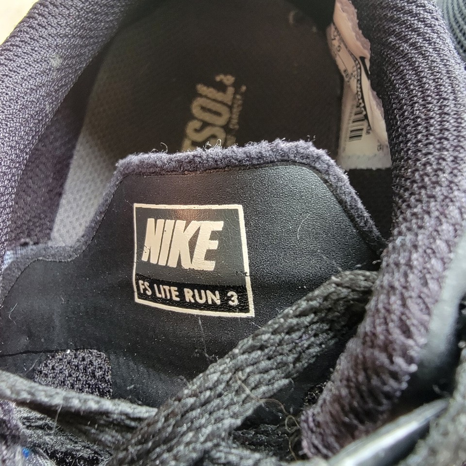 Nike Women’s FS Lite Run 3 807145-001 sz 7.5 Black White Running Shoes ...