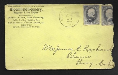 1880's New Bloomfield, PA - Bloomfield Foundry Advertising Cover | eBay