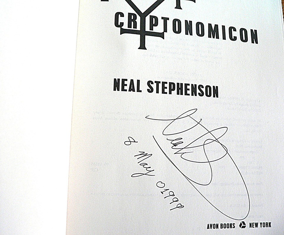 NEAL STEPHENSON - Cryptonomicon - SIGNED & DATED - 1st Edition/Print ...