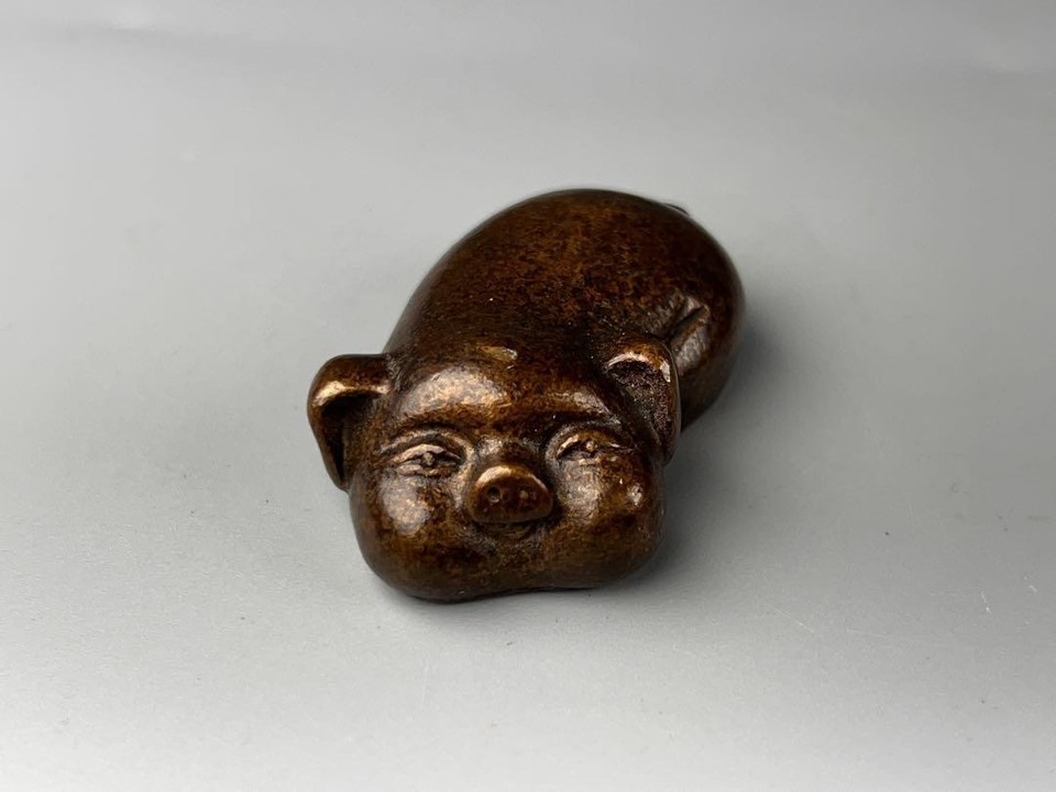 Japanese Paperweight Chinese Antique Art Ancient Copper Pig Ornament ...