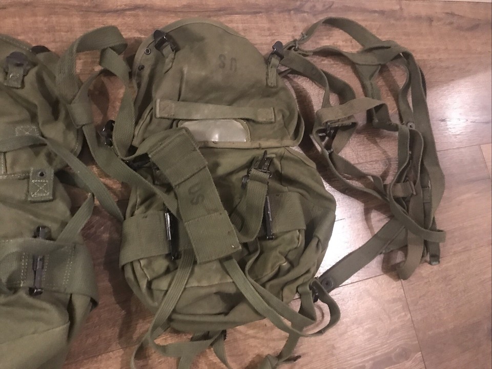 2 ORIGINAL VIETNAM WAR ERA US ARMY M1956 M1961 COMBAT FIELD PACK PACKS ...