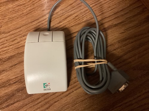 Logitech CC-93-9F 3 Button 9-Pin Serial Computer Ball Vintage Mouse | eBay