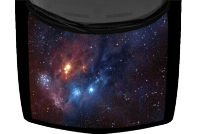 Galaxy Nebula Blue and Orange Truck Hood Wrap Vinyl Car Graphic Decal ...