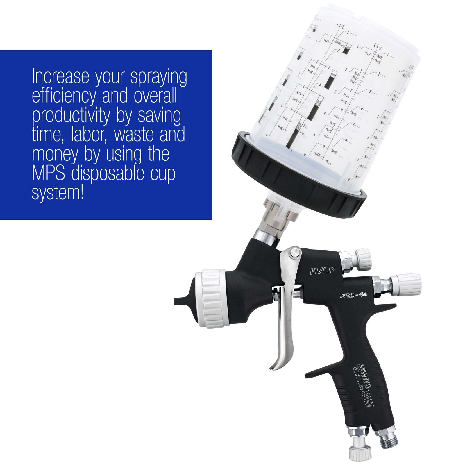 MPS Disposable Paint Spray Gun Cup Liners and Lid System, 27 Ounce Kit ...