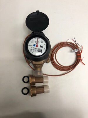 Badger 5/8x3/4 M25 New Brass Water Meter RTR Register Cubic Feet With ...