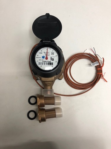 Badger 5/8x3/4 M25 New Brass Water Meter RTR Register Cubic Feet With ...