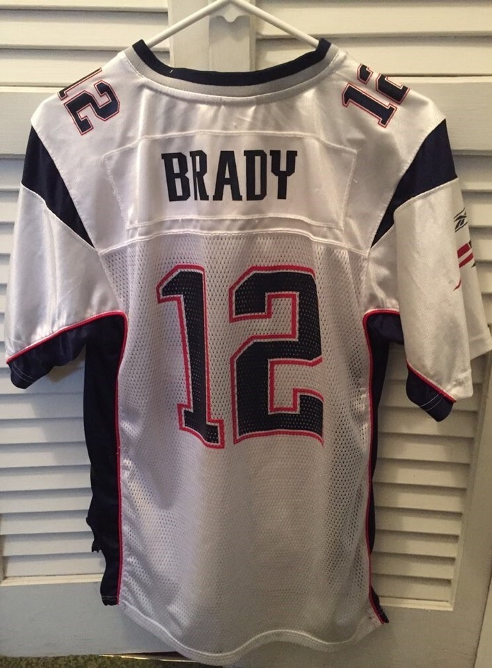 TOM BRADY #12 NFL REEBOK JERSEY NEW ENGLAND PATRIOTS YOUTH EXTRA LARGE ...