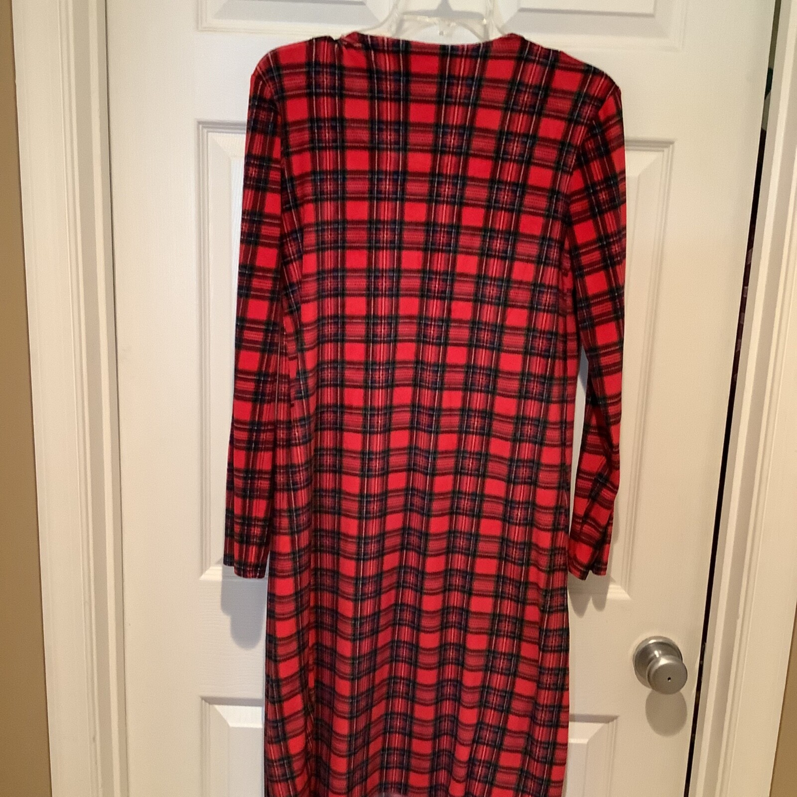 Relativity Women's Button Up Nightgown Red Plaid Knit… - Gem