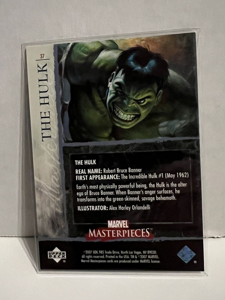 2007 Marvel Masterpieces Gold Border #37 Hulk | eBay