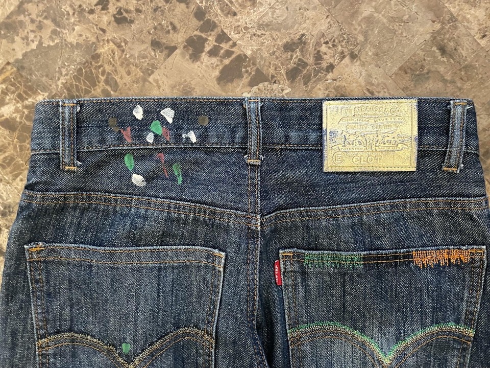 Levis X CLOT VINTAGE UNION RAIL LIMITED EDITION JEANS RARE SIZE 28 X 29 ...