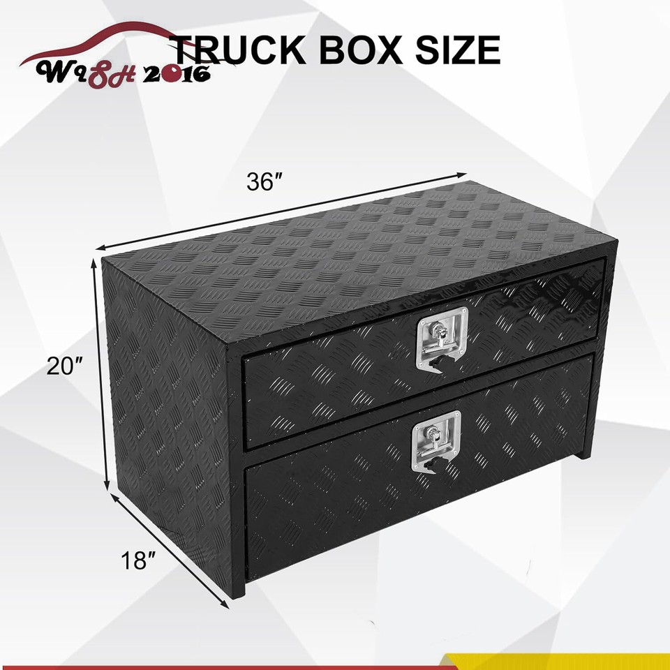 36"x20"x18" Aluminum Underbody Truck Tool Box w/Drawer for Flatbed ...