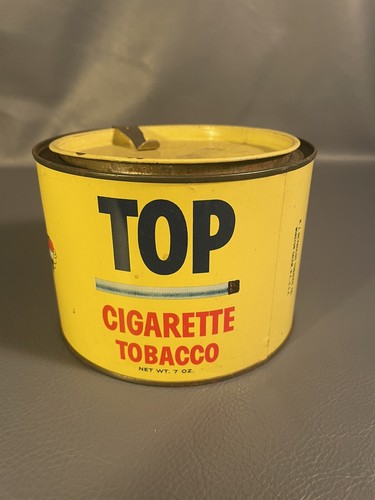 Vintage TOP Cigarette Tobacco Yellow Round Tin | eBay