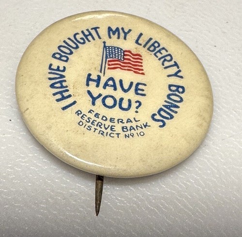 Vintage WW1 Liberty Bonds Homefront War World 1 US Flag USA Pin Pinback ...