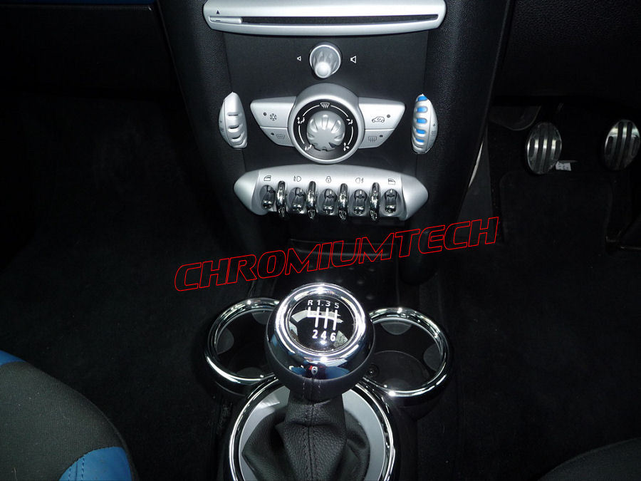 2007 and up BMW Mini Cooper R55 R56 R57 Chrome Interior Dial Trim Kit ...