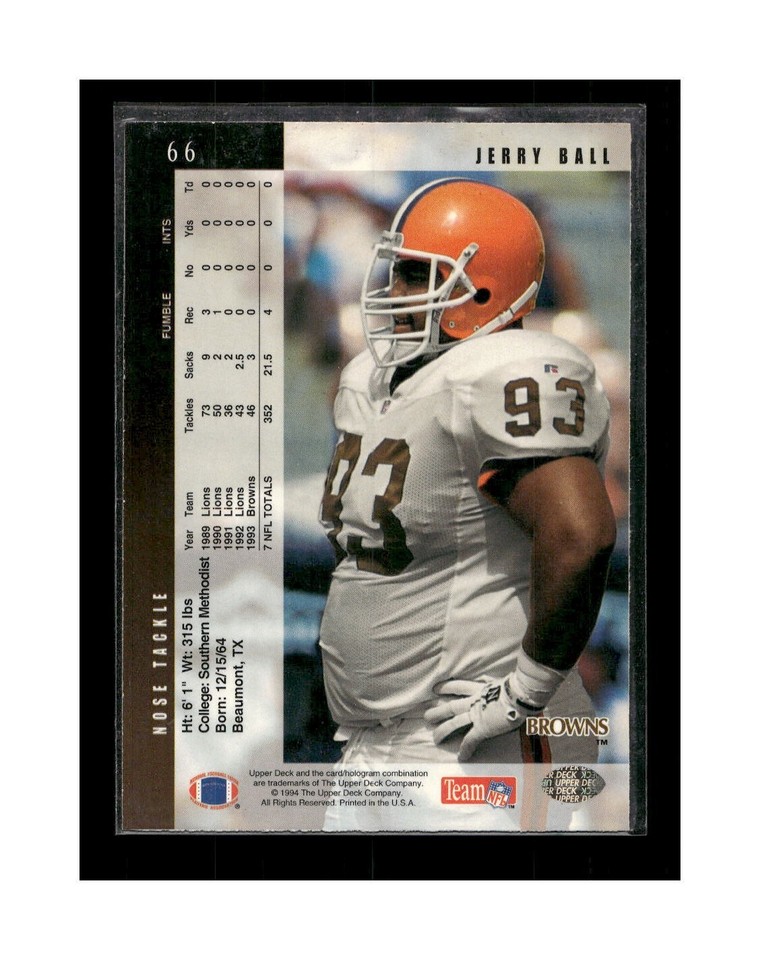 1994 Upper Deck Electric Silver Jerry Ball #66 FOOTBALL BROWNS | eBay